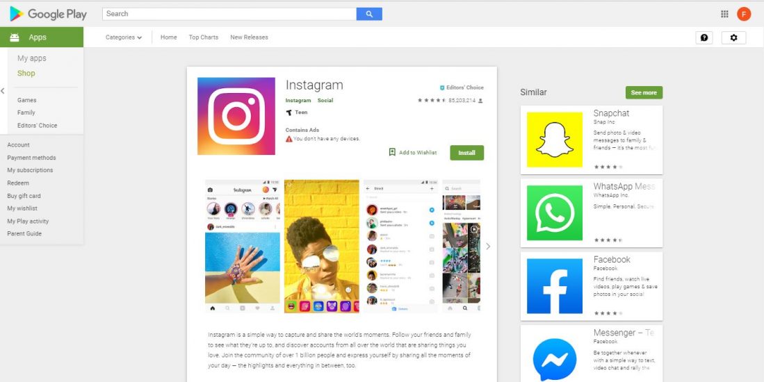 Instagram Hits 1.8 Billion Downloads in the Google Play Store | Izood